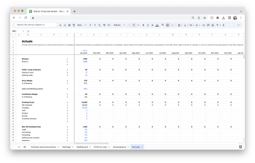Startup Financial Model Template (2025) - 10XSheets