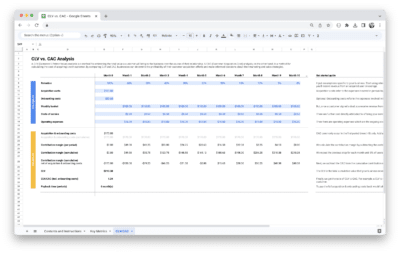 CLV vs. CAC Analysis Template (2025) - 10XSheets