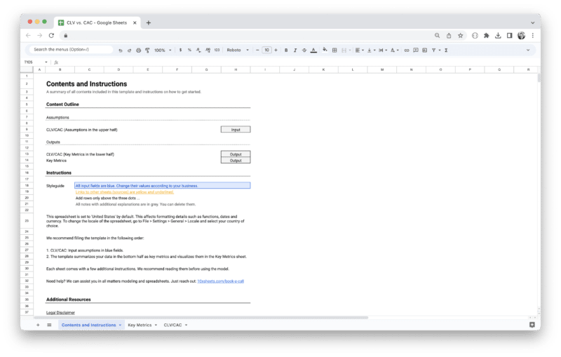 CLV vs. CAC Analysis Template (2025) - 10XSheets CLV vs. CAC Analysis Template (2025) - 10XSheets