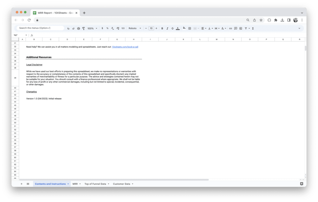 MRR Dashboard Template (2025) - 10XSheets