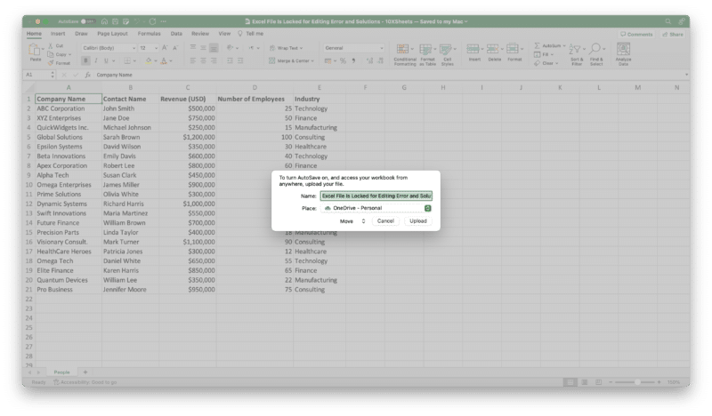 "Excel File Is Locked for Editing" Error and Solutions - 10XSheets