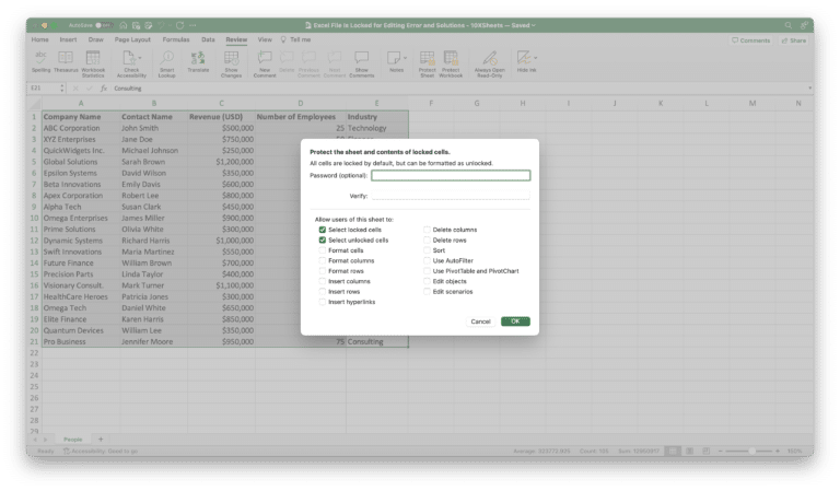 "Excel File Is Locked for Editing" Error and Solutions - 10XSheets