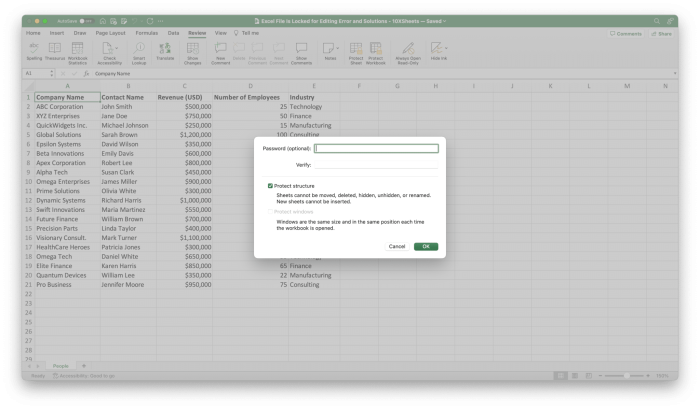 "Excel File Is Locked for Editing" Error and Solutions - 10XSheets