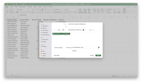 "Excel File Is Locked for Editing" Error and Solutions - 10XSheets