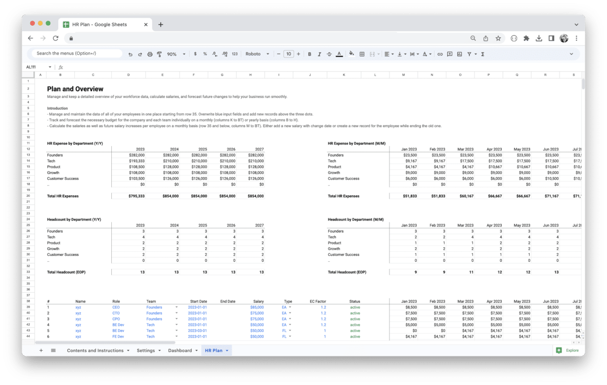 Workforce Planning Tool Template (2026) - 10XSheets