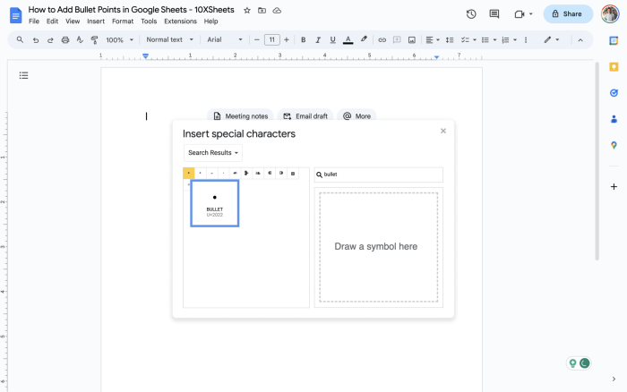 How to Add Bullet Points in Google Sheets (4 Easy Methods) - 10XSheets