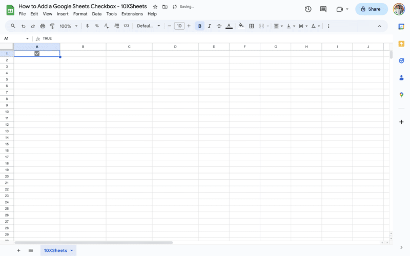 How to Add a Google Sheets Checkbox? (2025 Guide) - 10XSheets