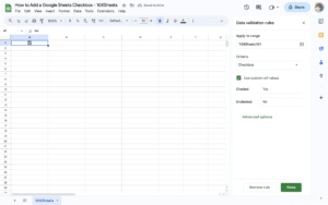 How to Add a Google Sheets Checkbox? (2025 Guide) - 10XSheets