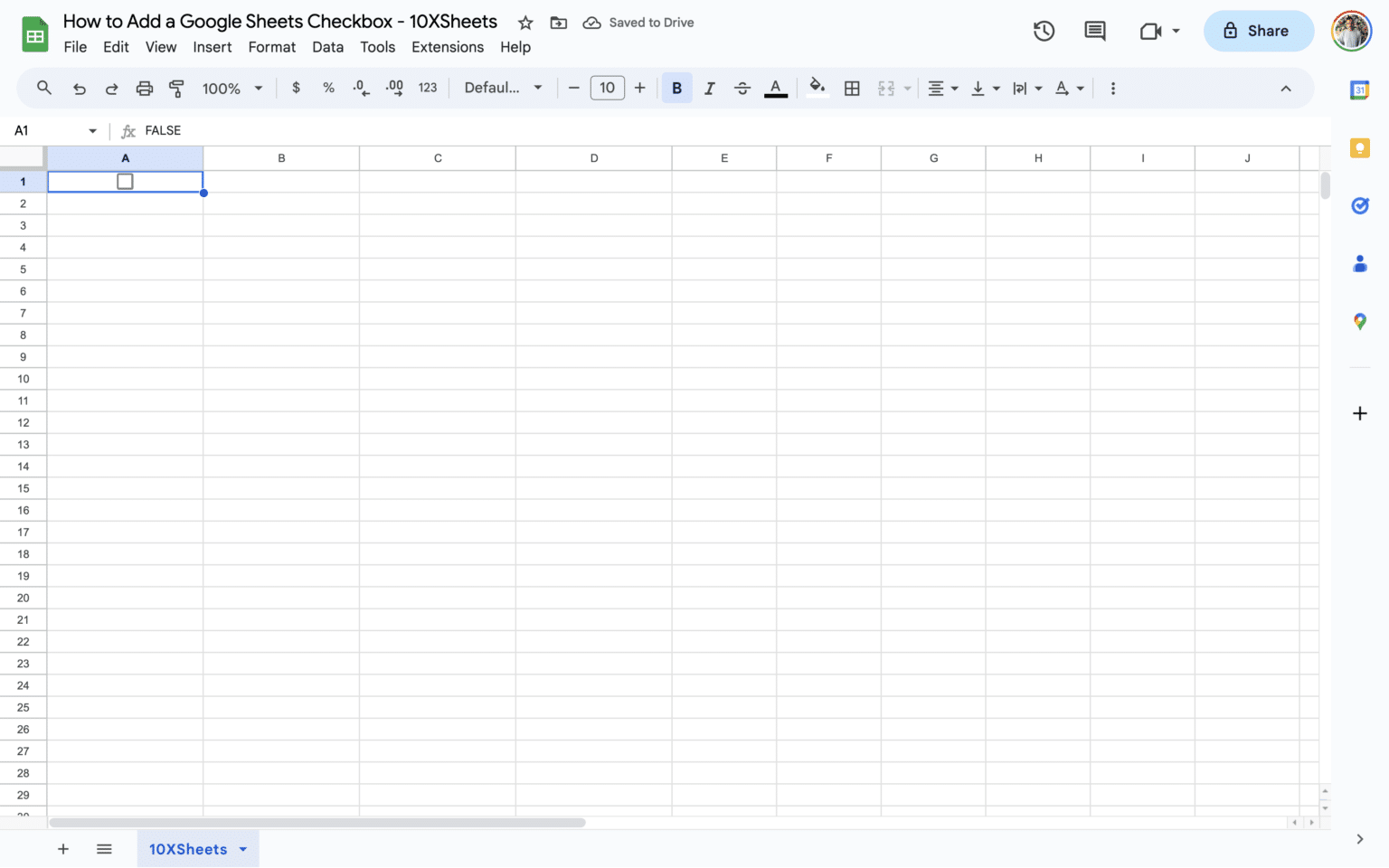 How to Add a Google Sheets Checkbox? (2025 Guide) - 10XSheets
