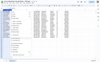 How to Alphabetize in Google Sheets (2025 Guide) - 10XSheets
