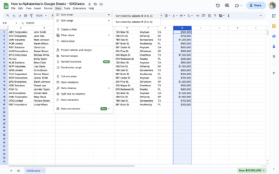 How to Alphabetize in Google Sheets (2025 Guide) - 10XSheets