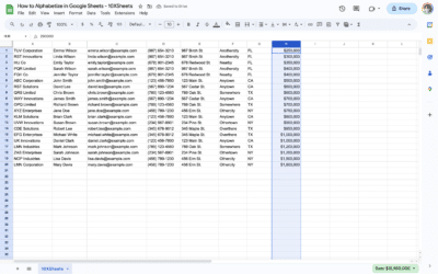 How to Alphabetize in Google Sheets (2025 Guide) - 10XSheets