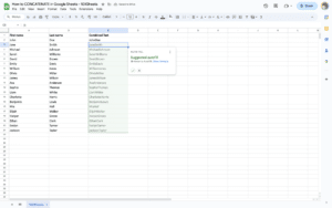How to CONCATENATE in Google Sheets (Step-by-Step Guide) - 10XSheets