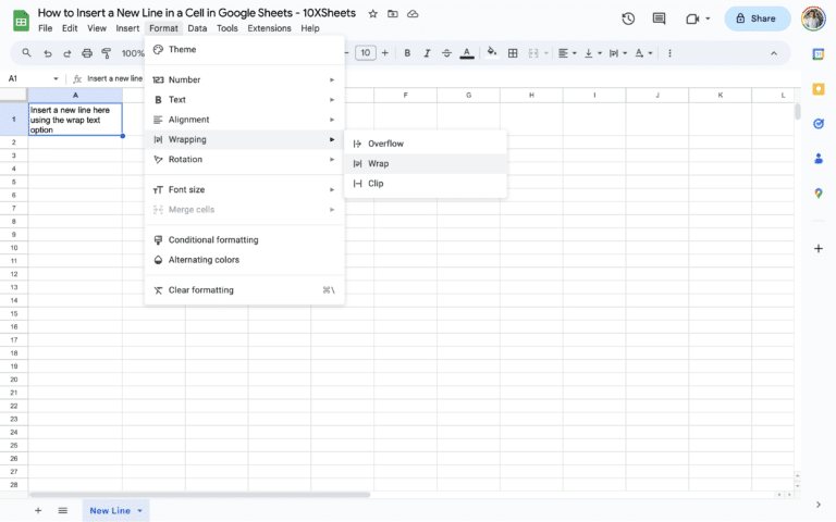 How to Insert a New Line in a Cell in Google Sheets (5 Easy Ways ...