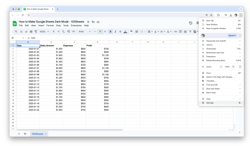 How to Make Google Sheets Dark Mode? 2025 Guide - 10XSheets