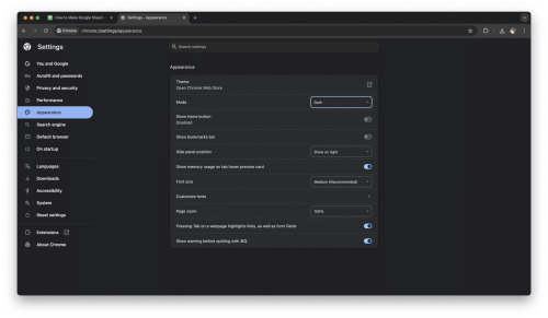 How to Make Google Sheets Dark Mode? 2025 Guide - 10XSheets