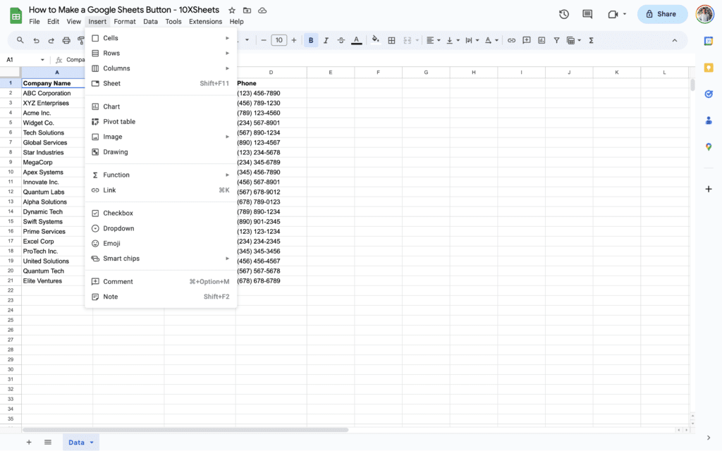 How to Make a Google Sheets Button (Step-by-Step Guide) - 10XSheets