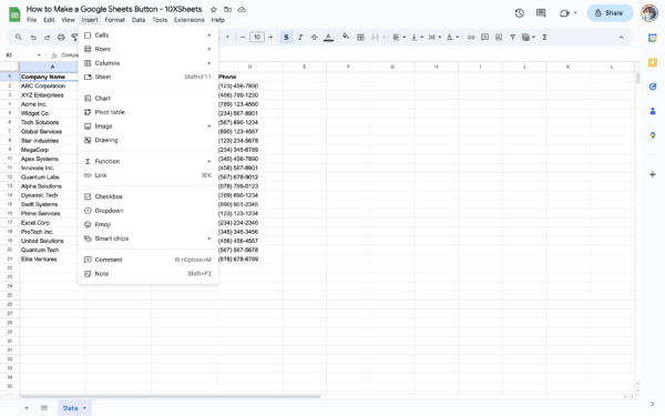 How to Make a Google Sheets Button (Step-by-Step Guide) - 10XSheets