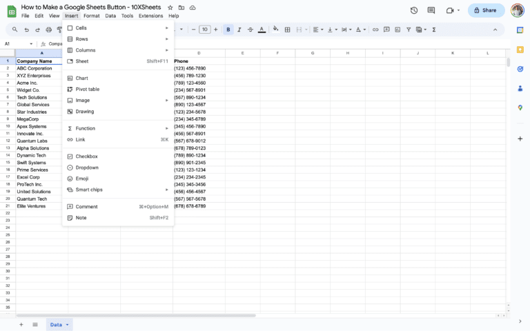 How to Make a Google Sheets Button (Step-by-Step Guide) - 10XSheets