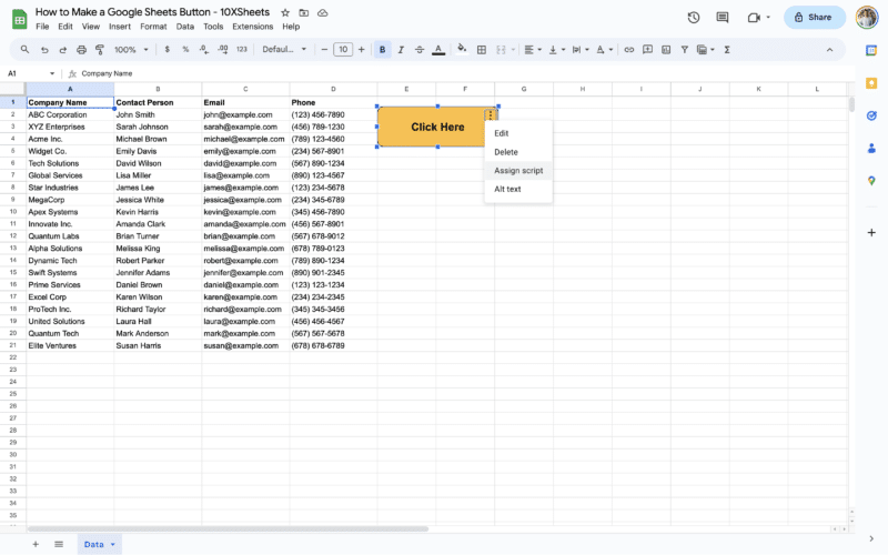 How to Make a Google Sheets Button (Step-by-Step Guide) - 10XSheets