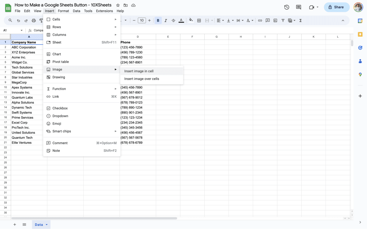 How to Make a Google Sheets Button (Step-by-Step Guide) - 10XSheets