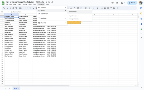 How to Make a Google Sheets Button (Step-by-Step Guide) - 10XSheets