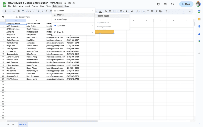 How to Make a Google Sheets Button (Step-by-Step Guide) - 10XSheets