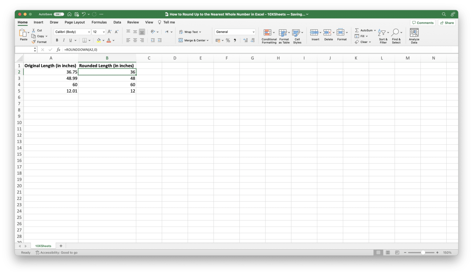 How to Round Up to the Nearest Whole Number in Excel? - 10XSheets