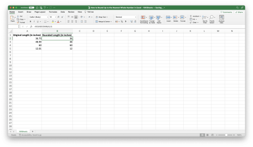 How to Round Up to the Nearest Whole Number in Excel? - 10XSheets