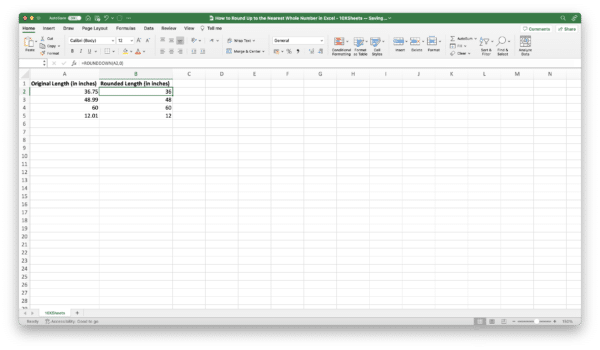 How to Round Up to the Nearest Whole Number in Excel? - 10XSheets