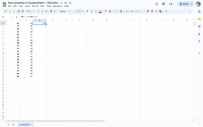 How to Subtract in Google Sheets? Multiple Cells and Columns - 10XSheets