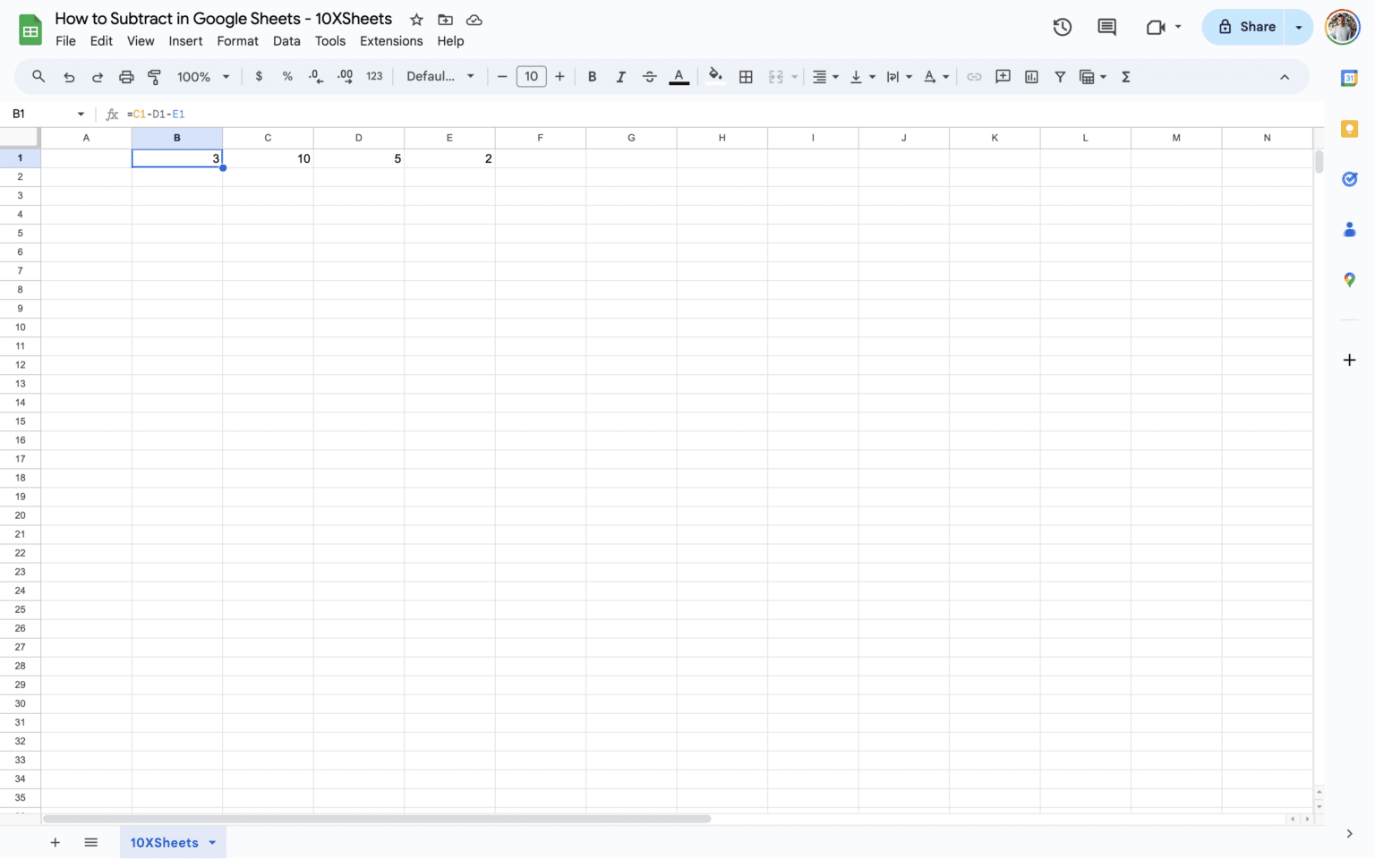 How to Subtract in Google Sheets? Multiple Cells and Columns - 10XSheets