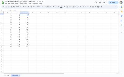 How to Subtract in Google Sheets? Multiple Cells and Columns - 10XSheets