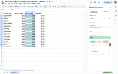 How to Use Conditional Formatting in Google Sheets (2025 Guide) - 10XSheets