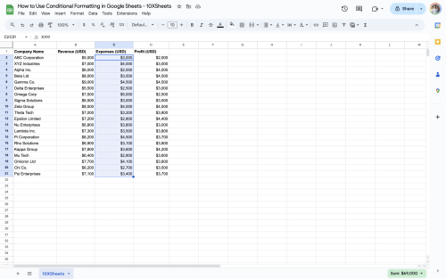 How to Use Conditional Formatting in Google Sheets (2025 Guide) - 10XSheets