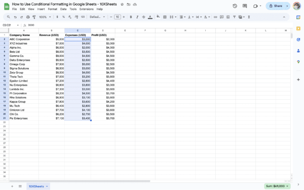 How to Use Conditional Formatting in Google Sheets (2025 Guide) - 10XSheets