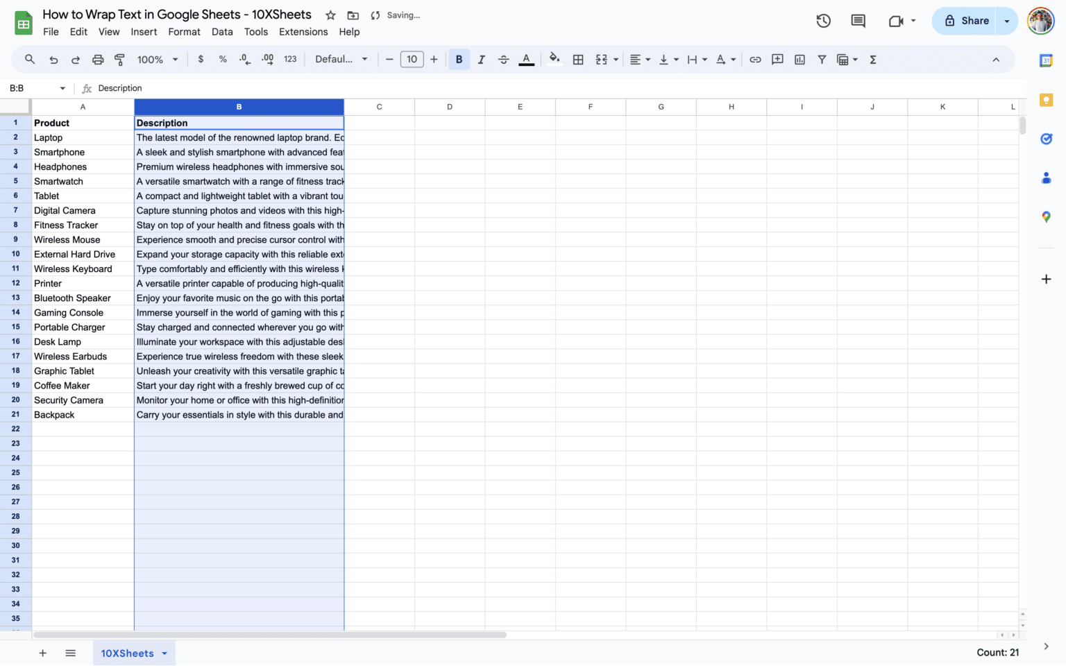 How to Wrap Text in Google Sheets: Step-By-Step Guide - 10XSheets