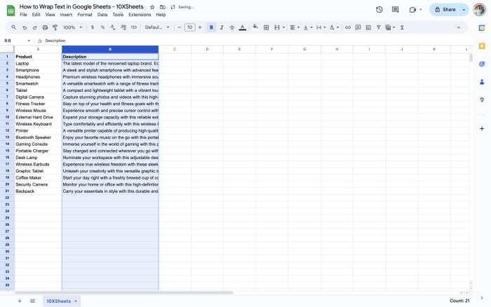 How to Wrap Text in Google Sheets: Step-By-Step Guide - 10XSheets