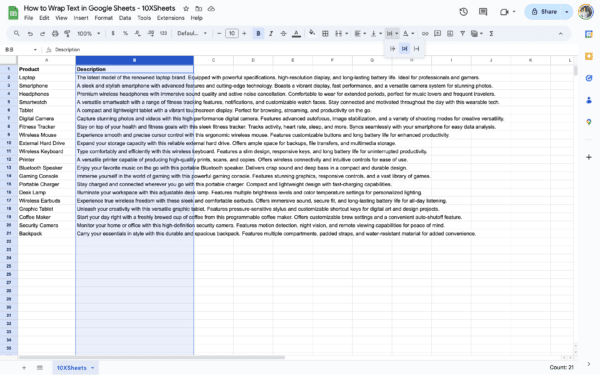 How to Wrap Text in Google Sheets: Step-By-Step Guide - 10XSheets