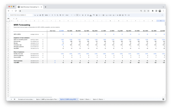 Saas Revenue Forecasting Tool Template 2025 10xsheets