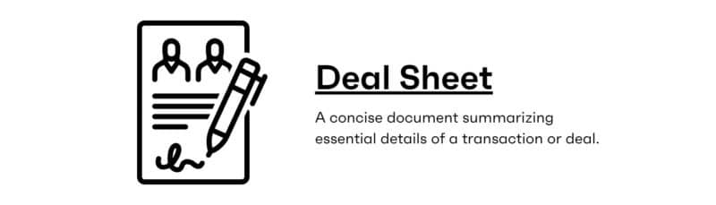 What is a Deal Sheet? Definition, Types, Examples - 10XSheets